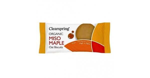 Μπισκότα Βρώμης με Miso & Σφένδαμο (40γρ) Clearspring
