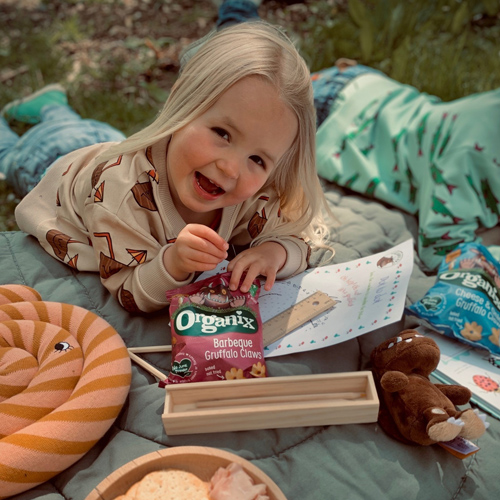 Πολυσυσκευασία Σνακ Πατουσίτσες 'Barbeque Gruffalo' +12μ (4x15γρ) Organix