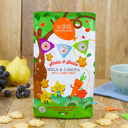 Vegan Μπισκότα Αστεράκια με Μήλο & Καρότο 'Stella & Stello' - Χωρίς ...
