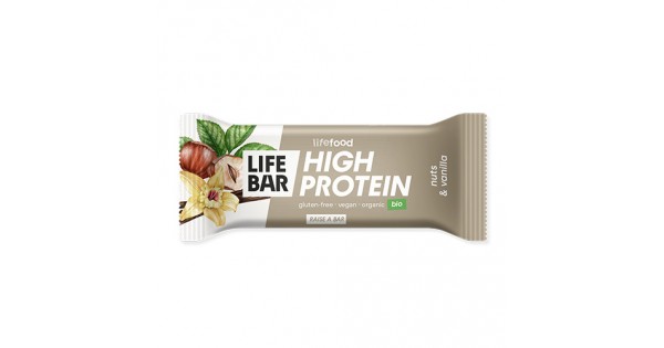 Vegan Μπάρα 'Πρωτεΐνης Ξηροί Καρποί & Βανίλια' Lifebar - Χωρίς Γλουτένη ...
